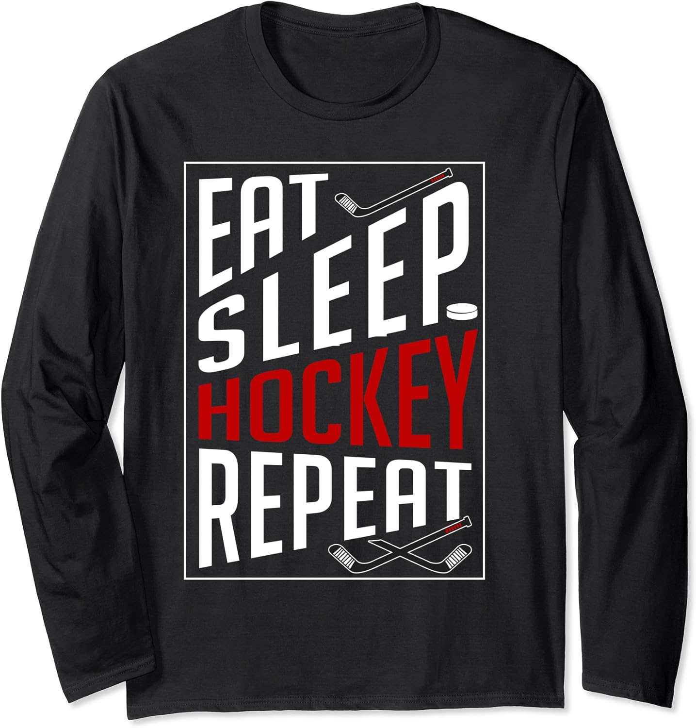 Amazon EAT SLEEP HOCKEY REPEAT Field Ice Hockey Players Fan League Long Sleeve T Shirt Amazon EAT SLEEP HOCKEY REPEAT Field Ice Hockey Players Fan League Long Sleeve T Shirt